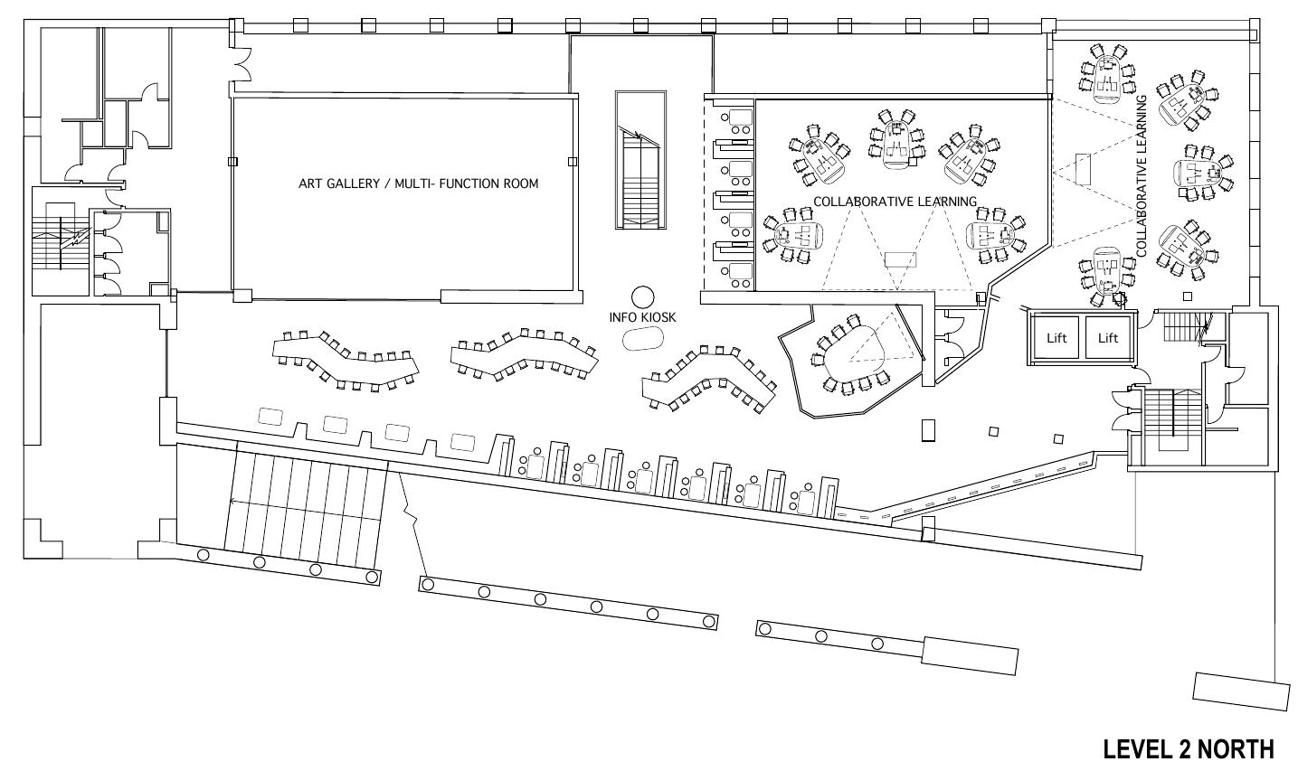 Initially proposed plan showing the conversion of offices