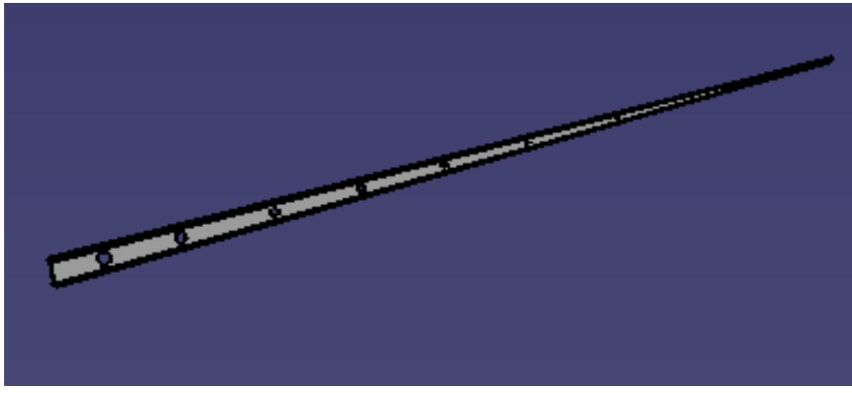 2 tapered i-section model of spar beam with cut-outs in