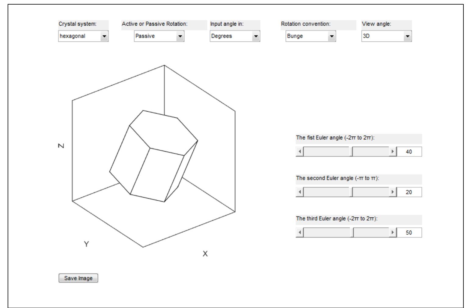 The gui developed in matlab for the purpose of visualisation