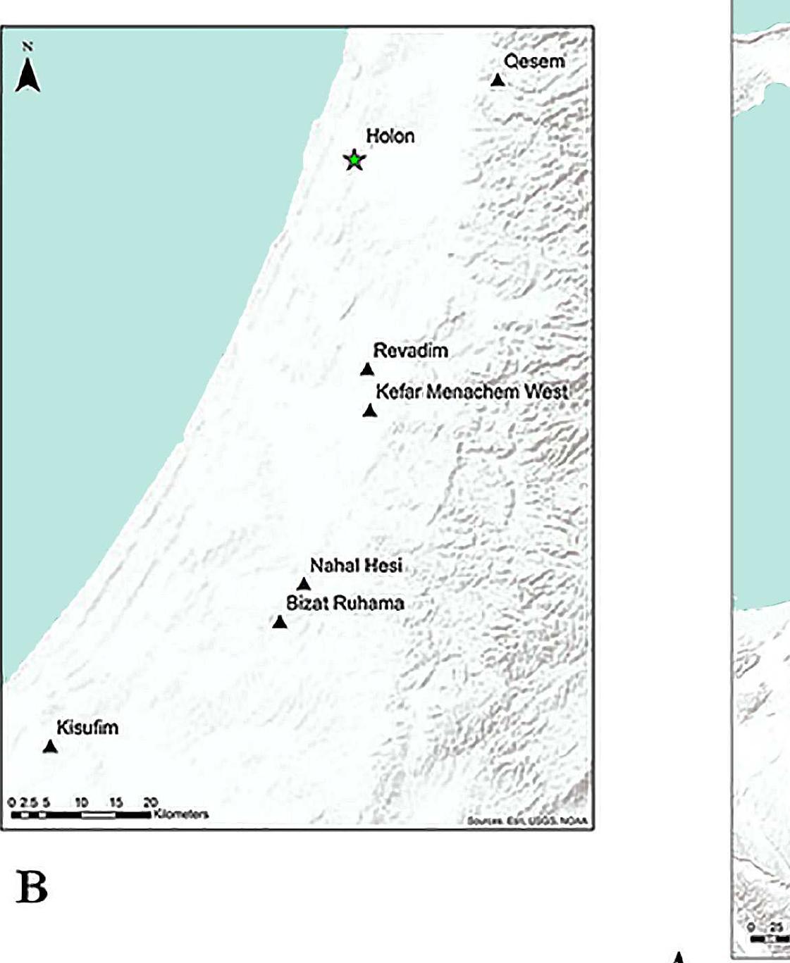 Map of the levant showing the location of main lower