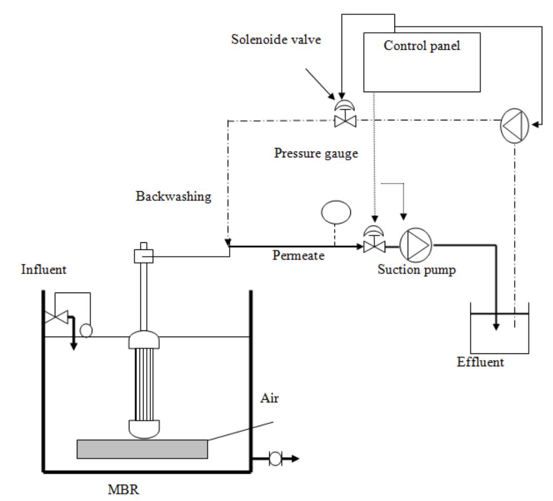 The three laboratory-scale in a submerged mbr systems