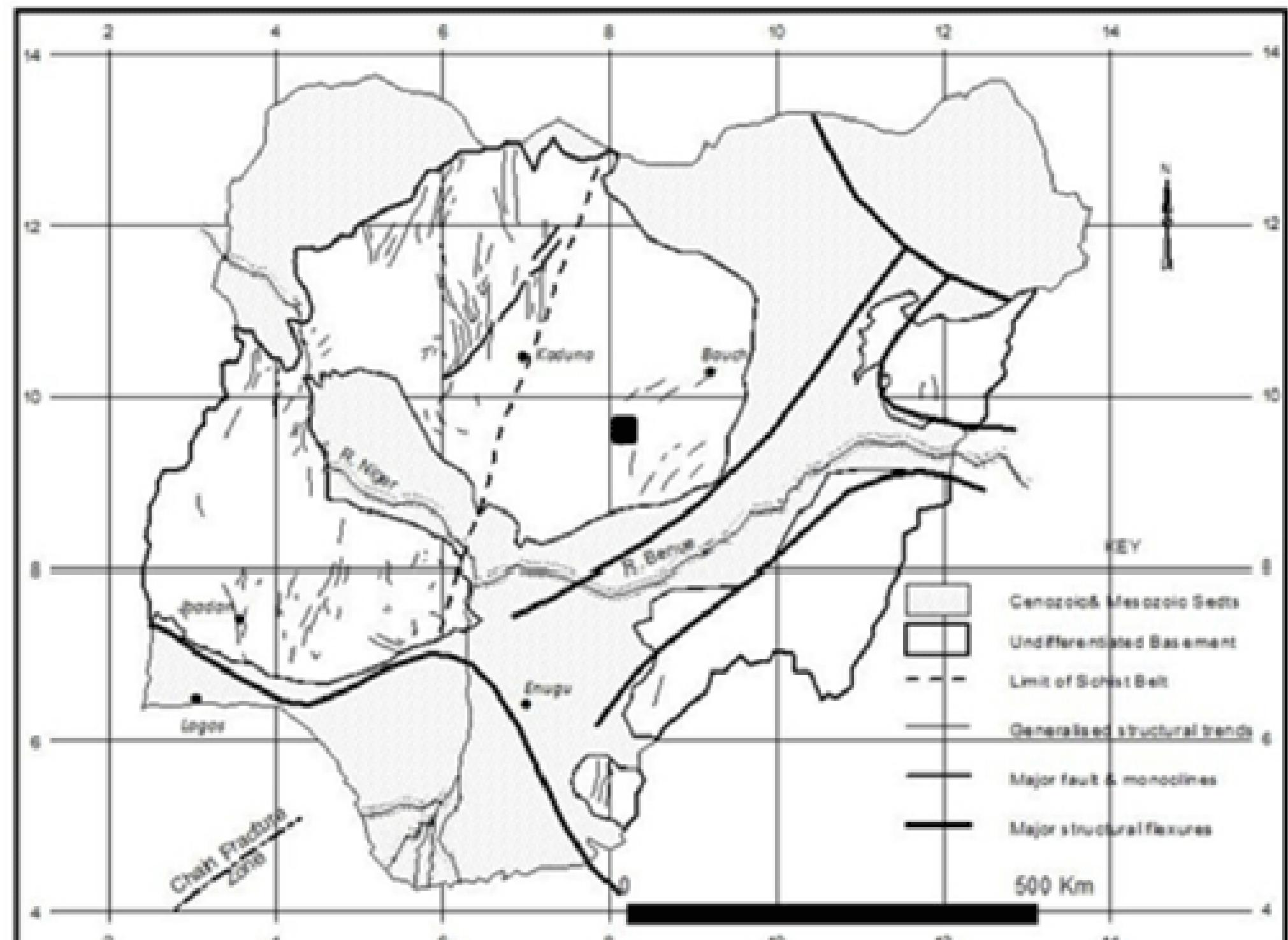 Generalized geological map of nigeria showing the western Generalized geological map of nigeria showing the western
