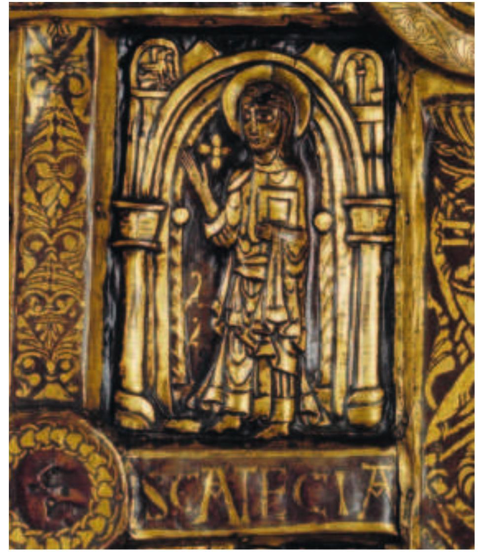 St tecla. lisbjerg altar frontal, detail. photo: j. lee,