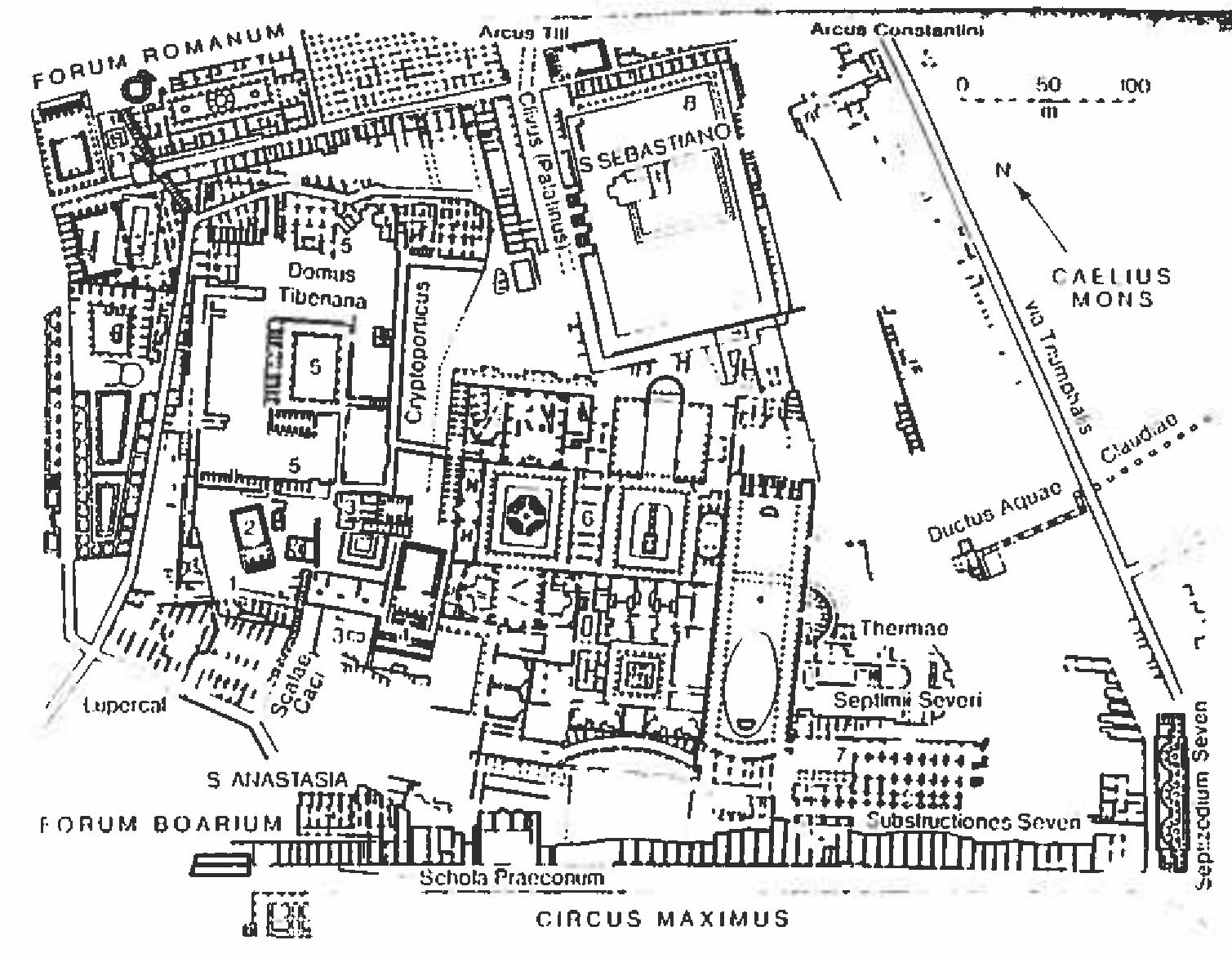 02 plan of the palatine hillin rome reproduced with