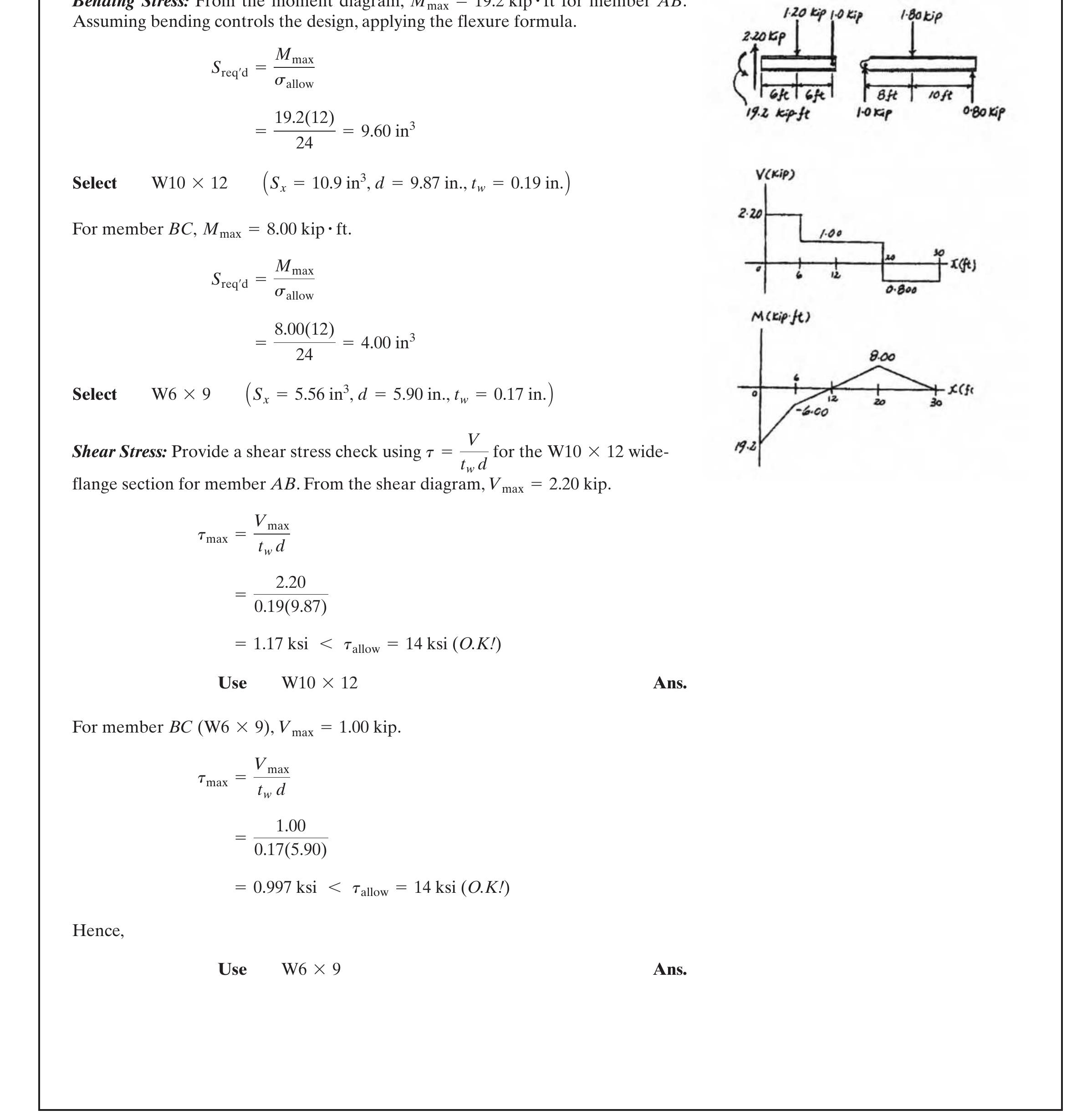 11-6. the compound beam is made from two sections, which are