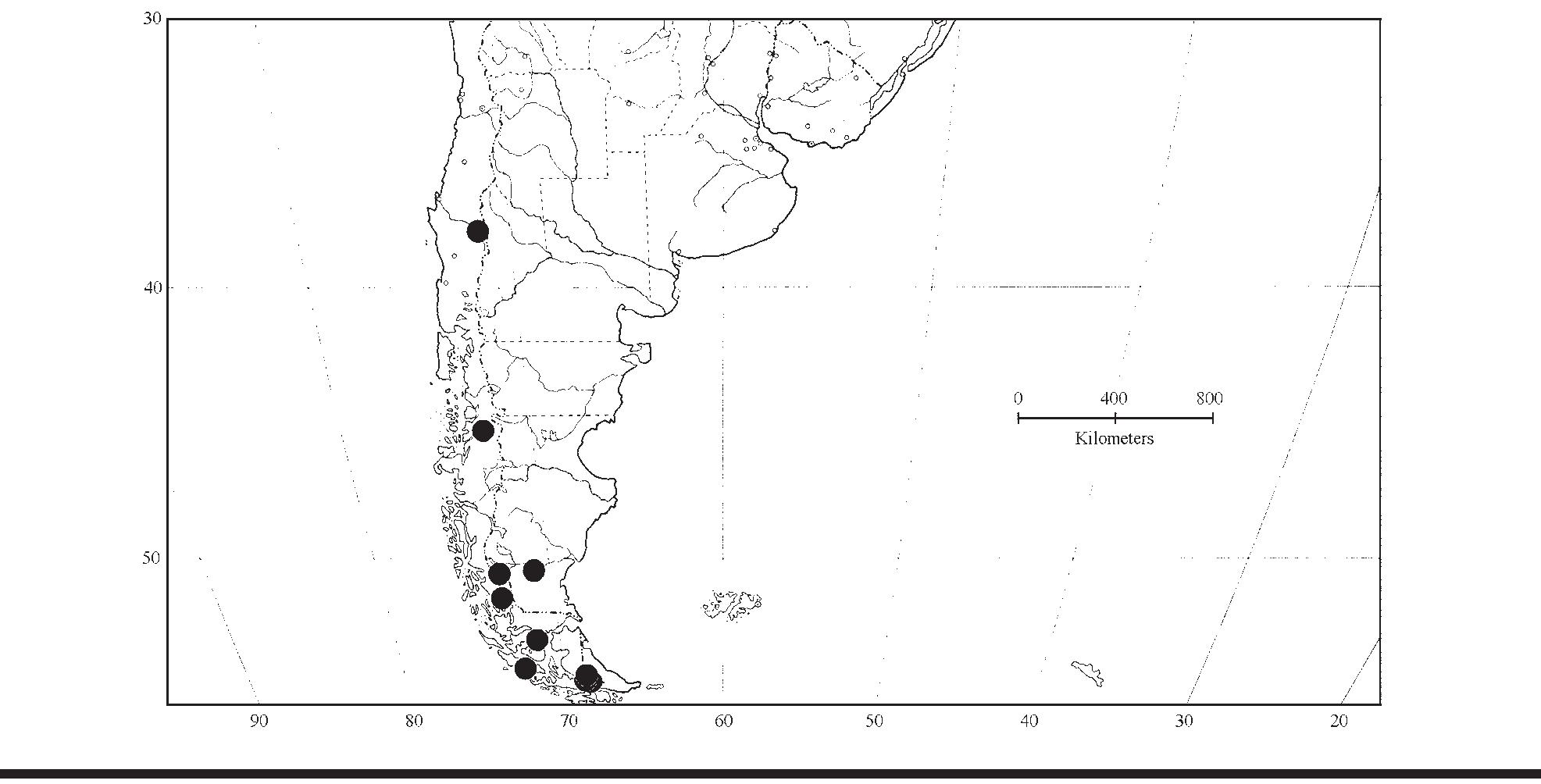 Distribution of isopterygiopsis pulchella in south america.
