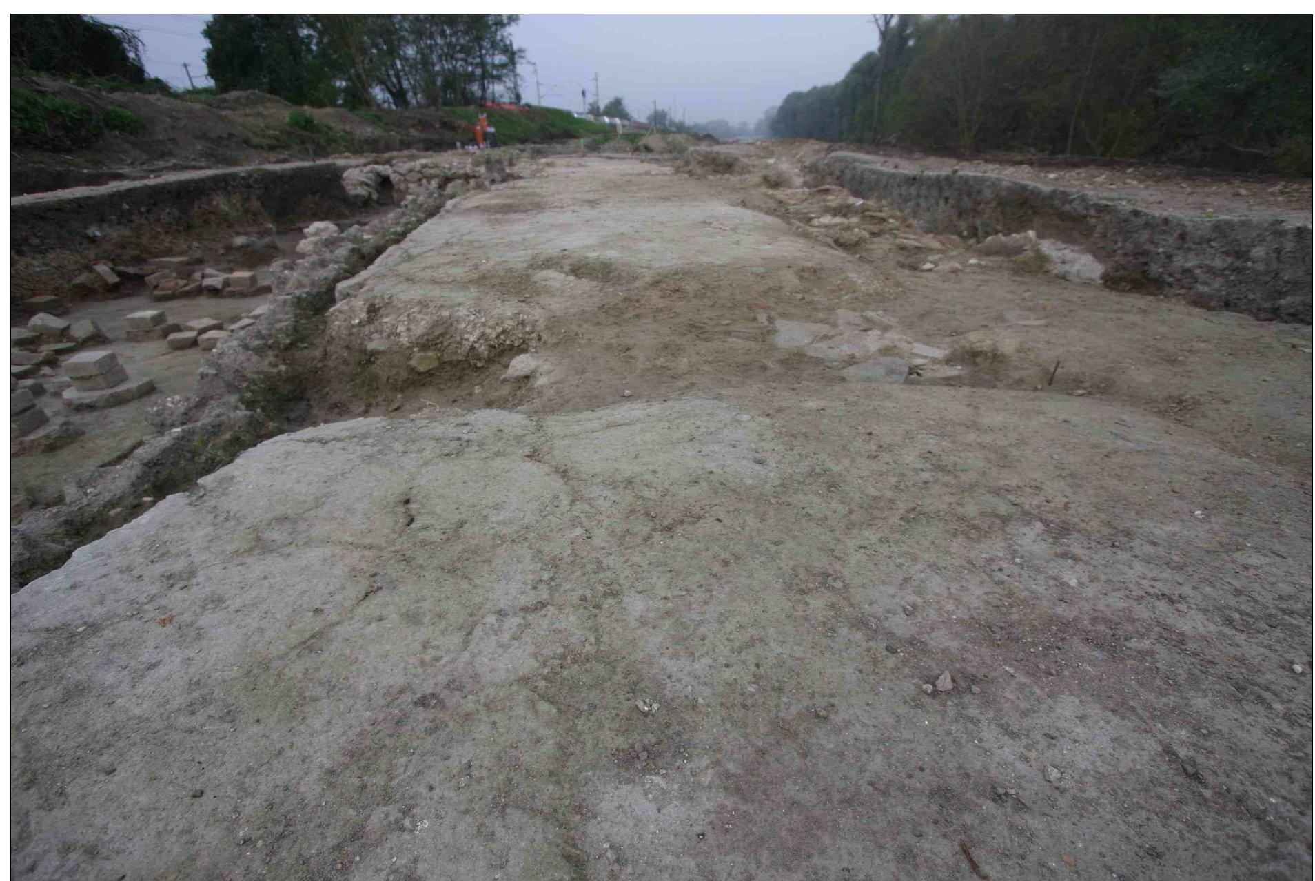 The largest preserved terrazzo-floor of the excavation. d.