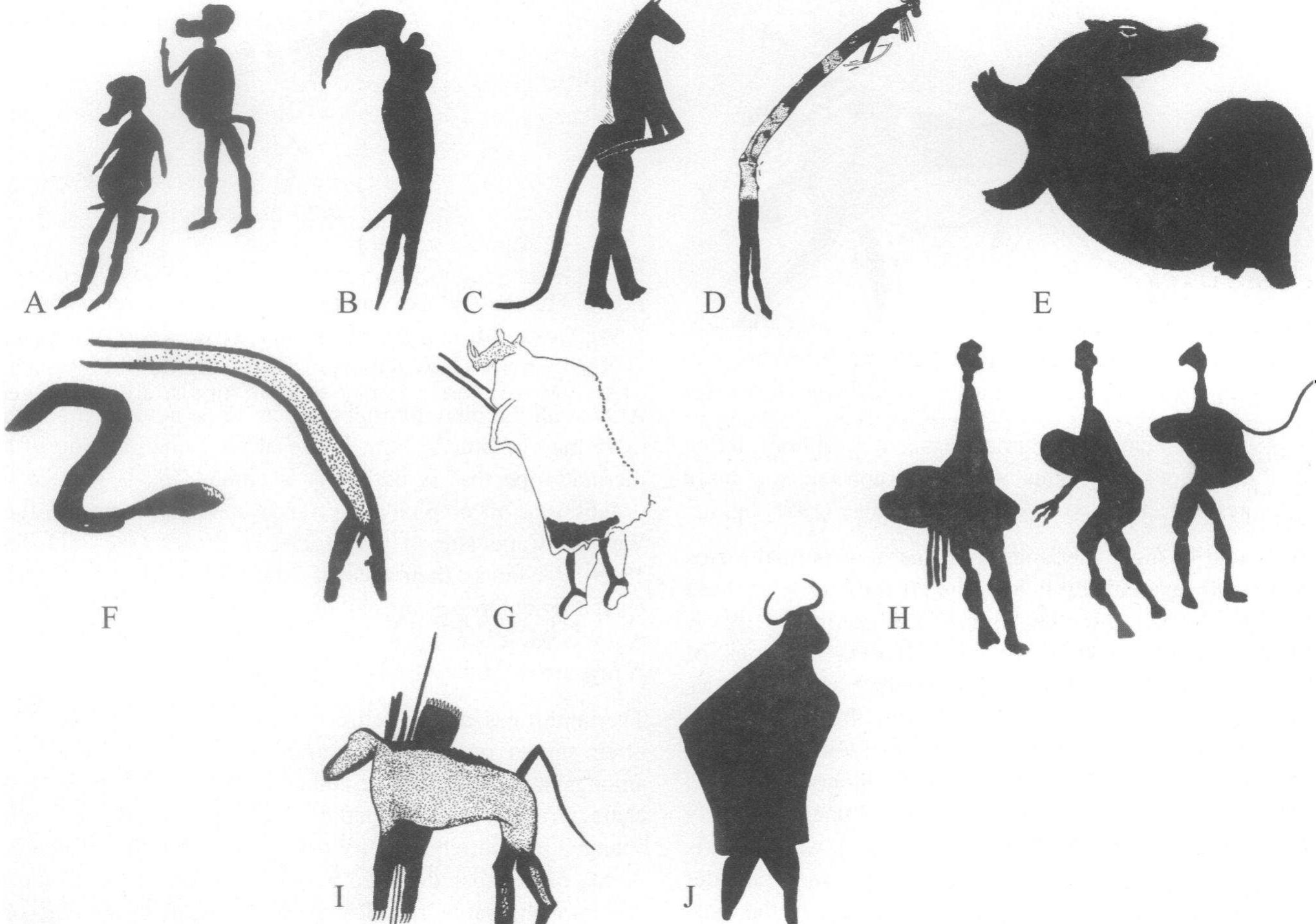 Human and non-antelope features combined. a: baboon