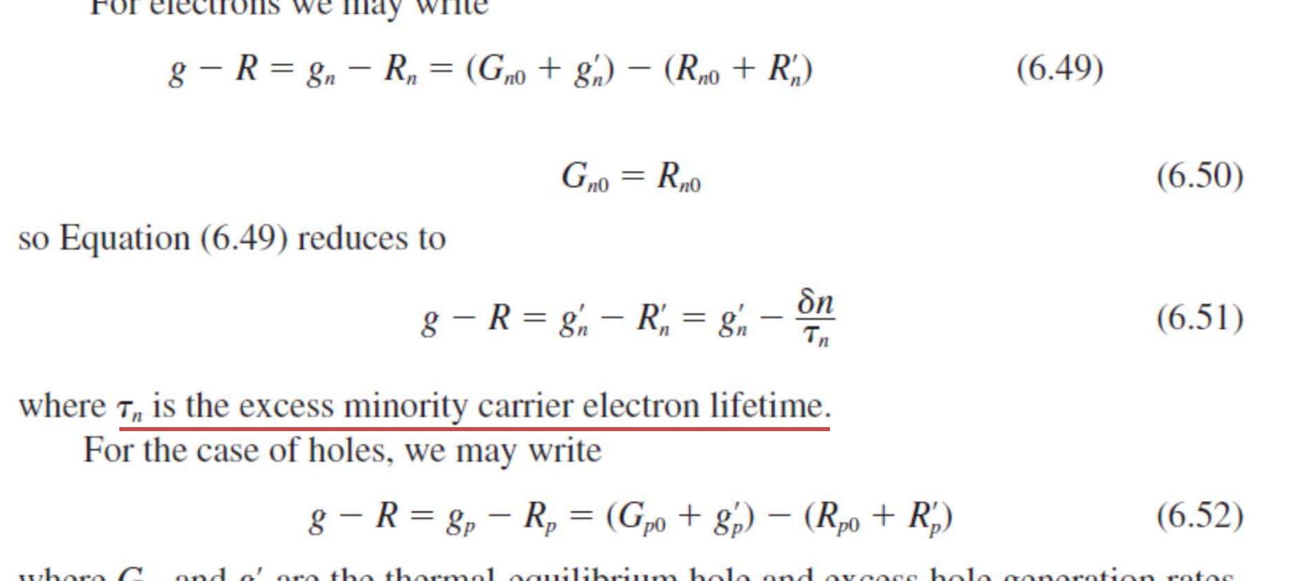 Figure 10 - Nonequilibrium Excess Carriers in Semiconductors
