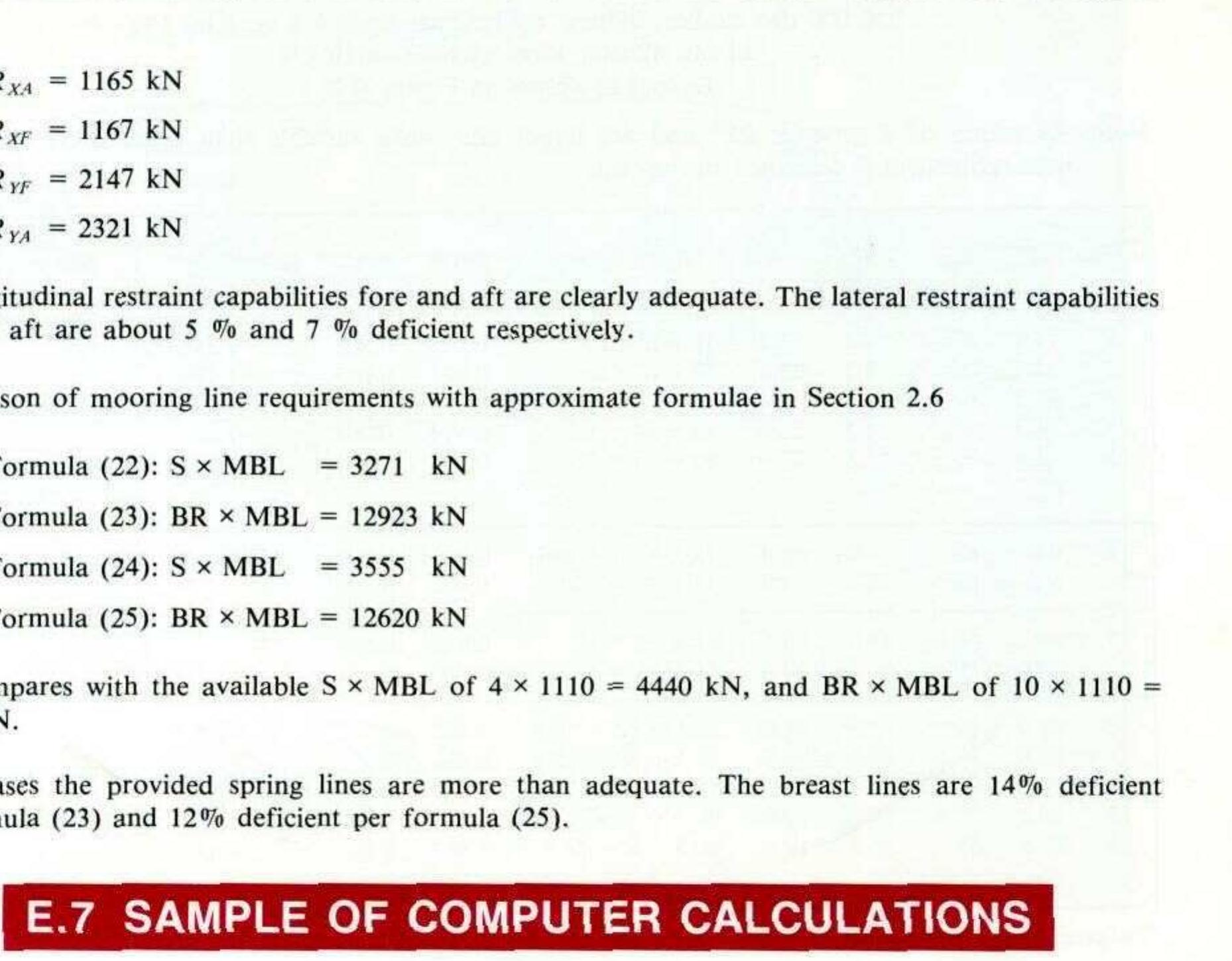 For the 250 kdwt tanker carrying 14 wire lines, computer