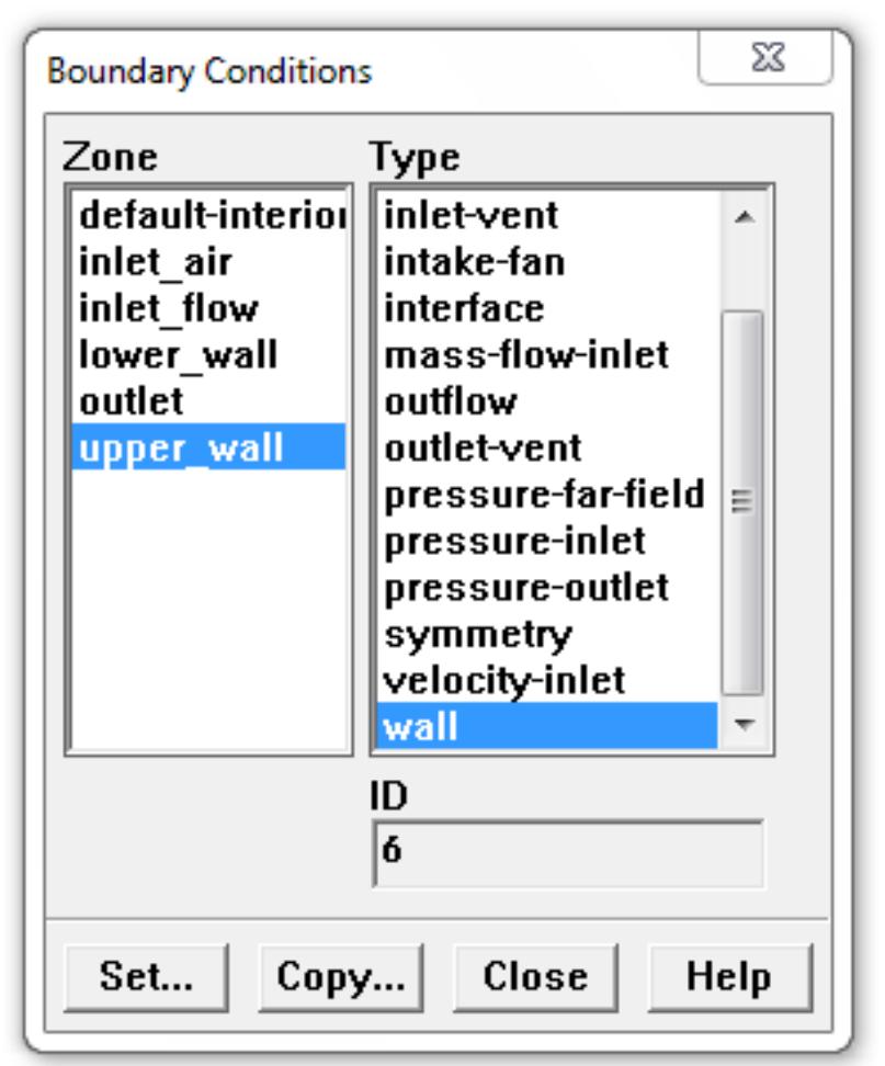 The figure shows different zones set for the intake and the