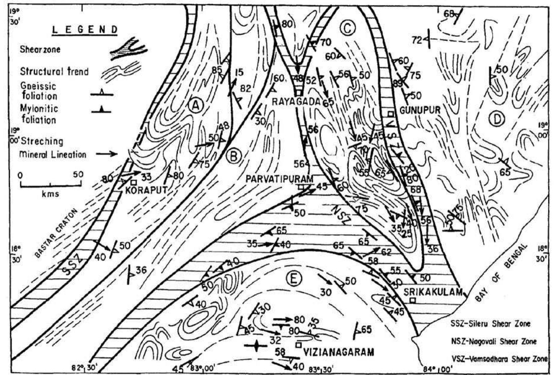 Regional tectonic framework of the egmb (central) showing