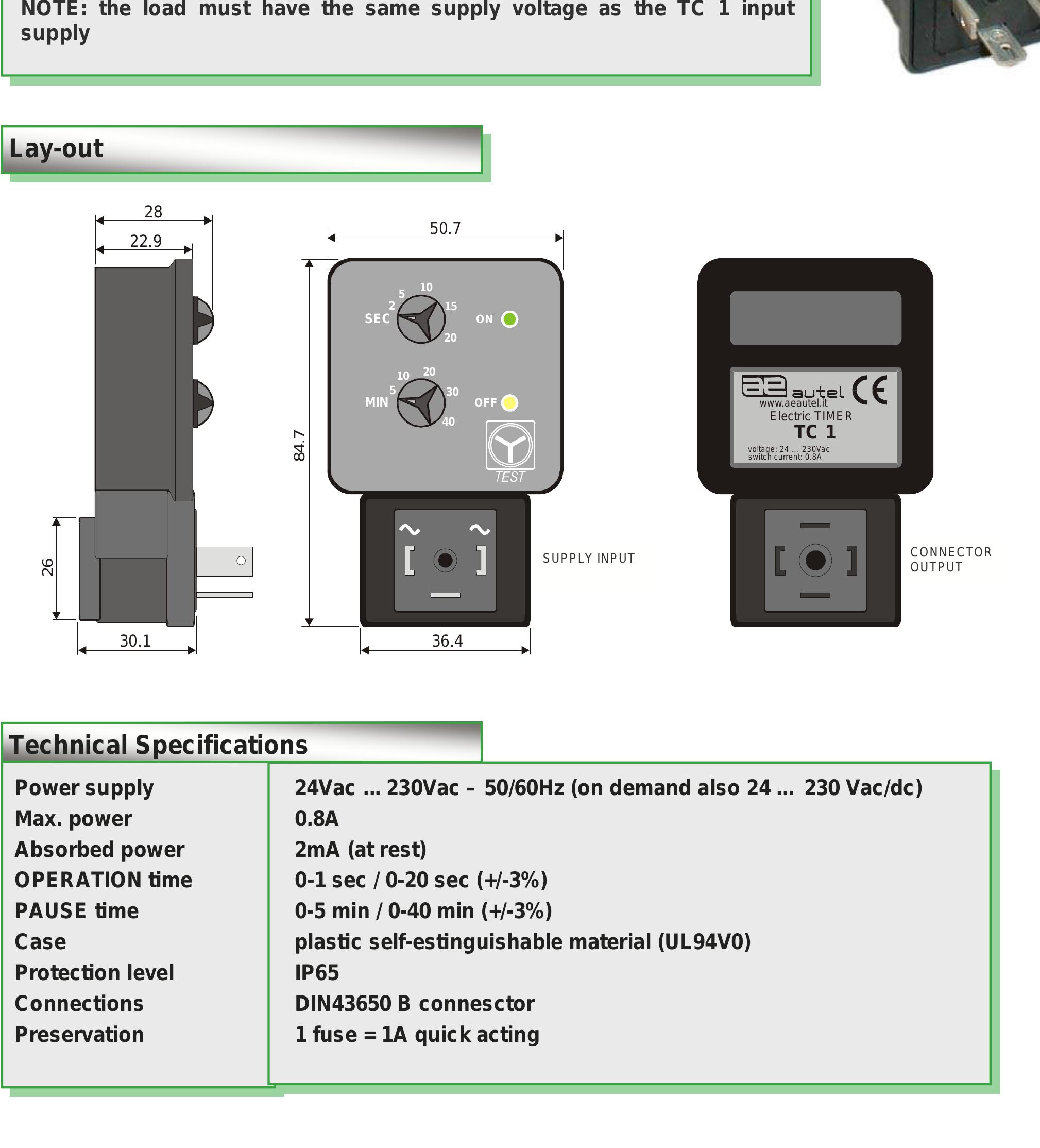 The adjustment of the working and the pause time occurs