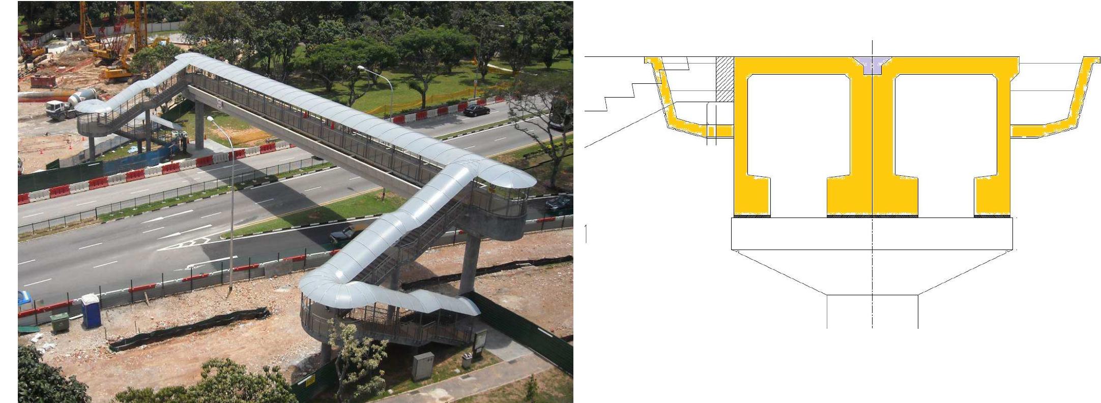 Aerial view & cross-section of the new pob at bdt mrt