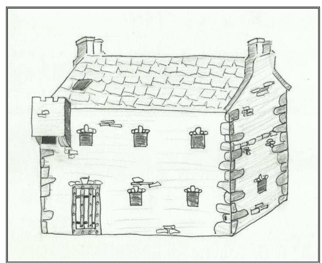 Reconstruction of the north walls of the stronghouse at