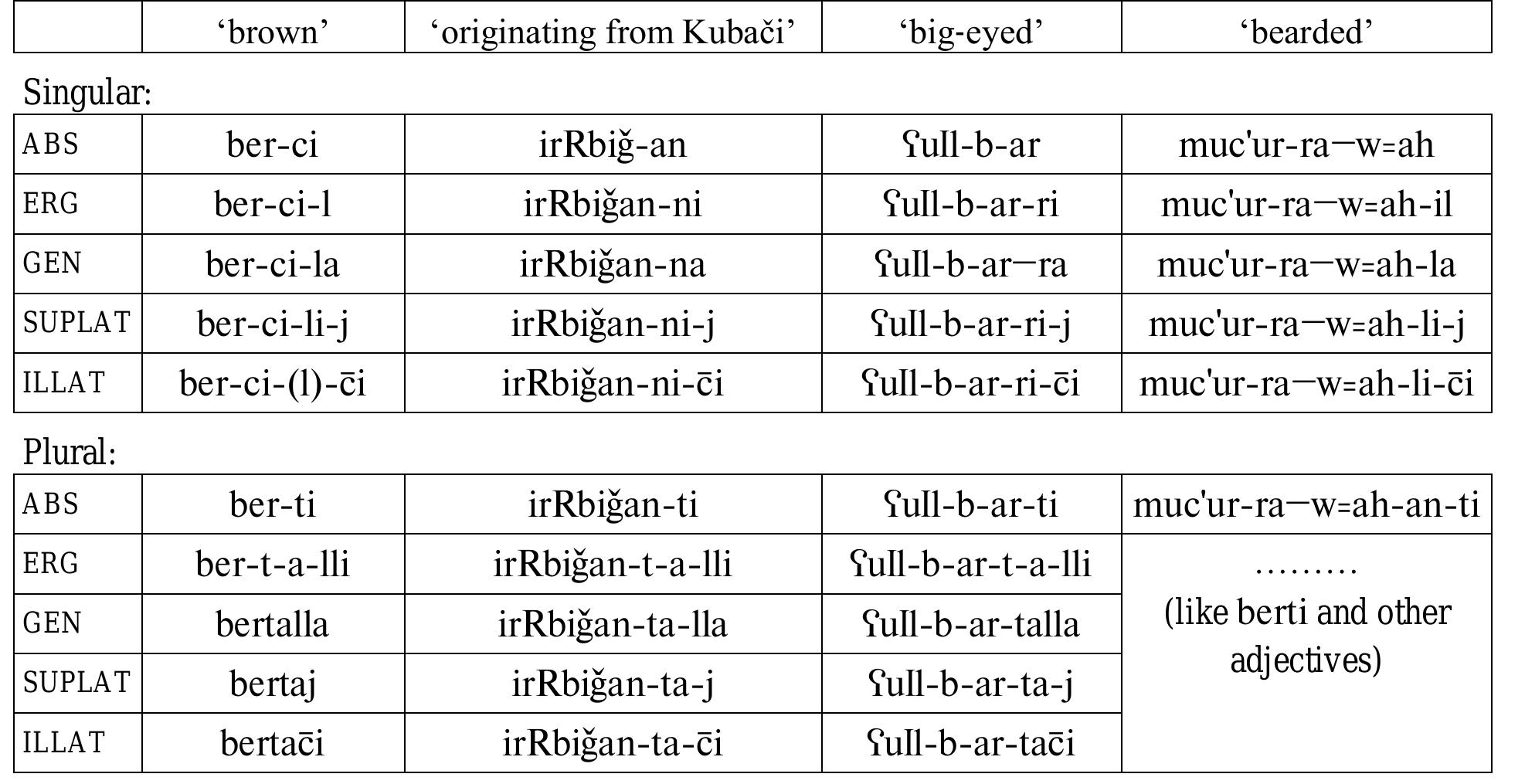 Nouns. in plural, it attaches the suffix -an and the plural