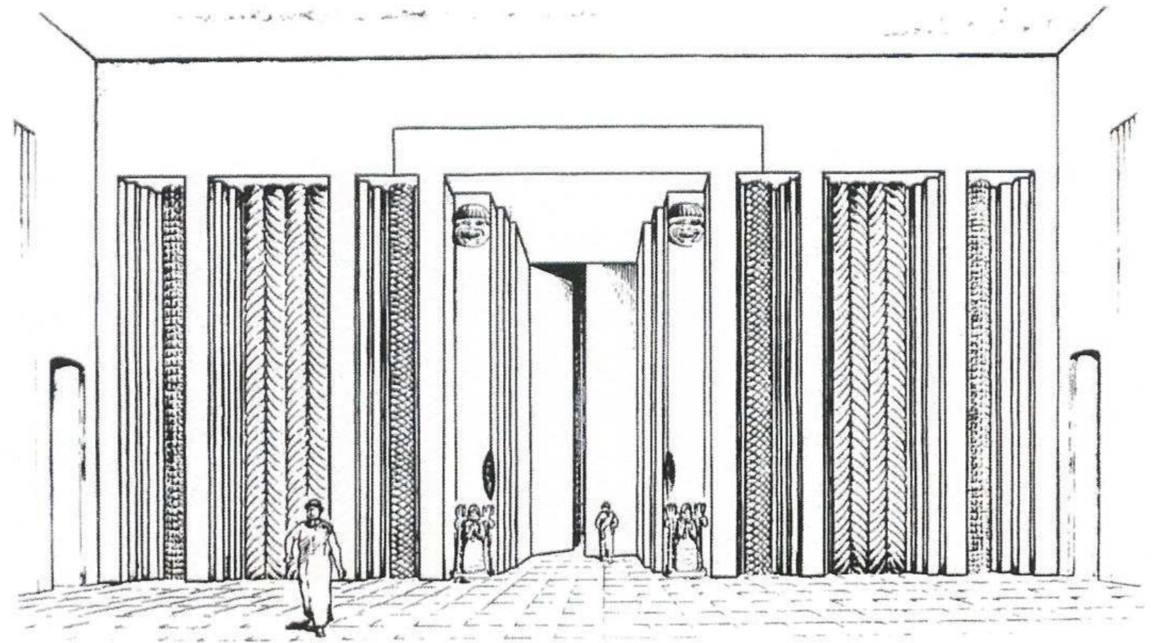 Restored view of the interior facade of the temple courtyard