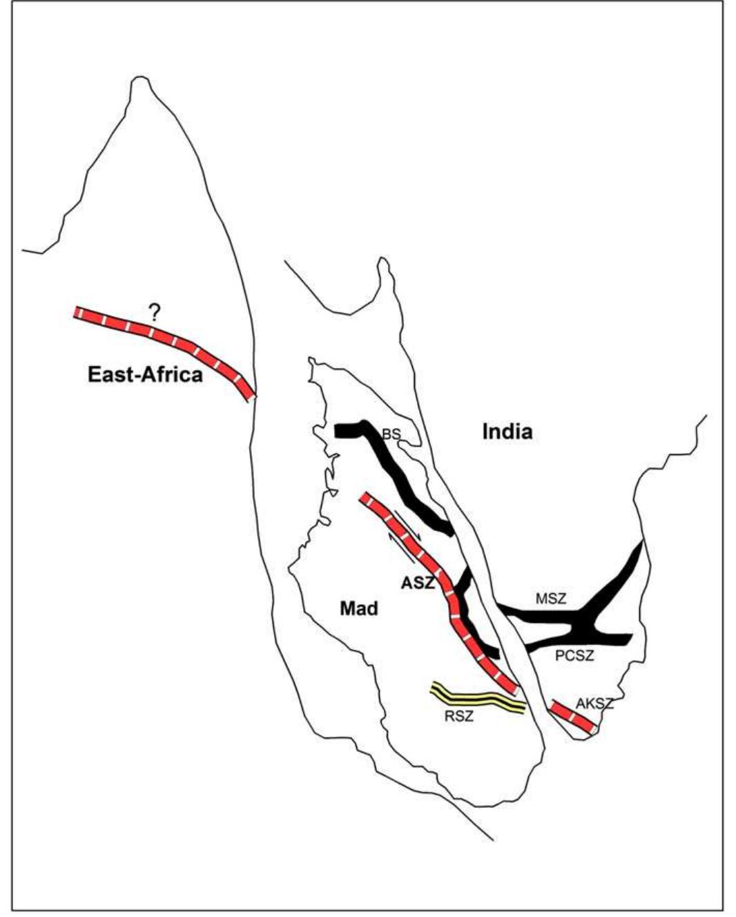 Map of possible reconstruction of the relative paleoposition