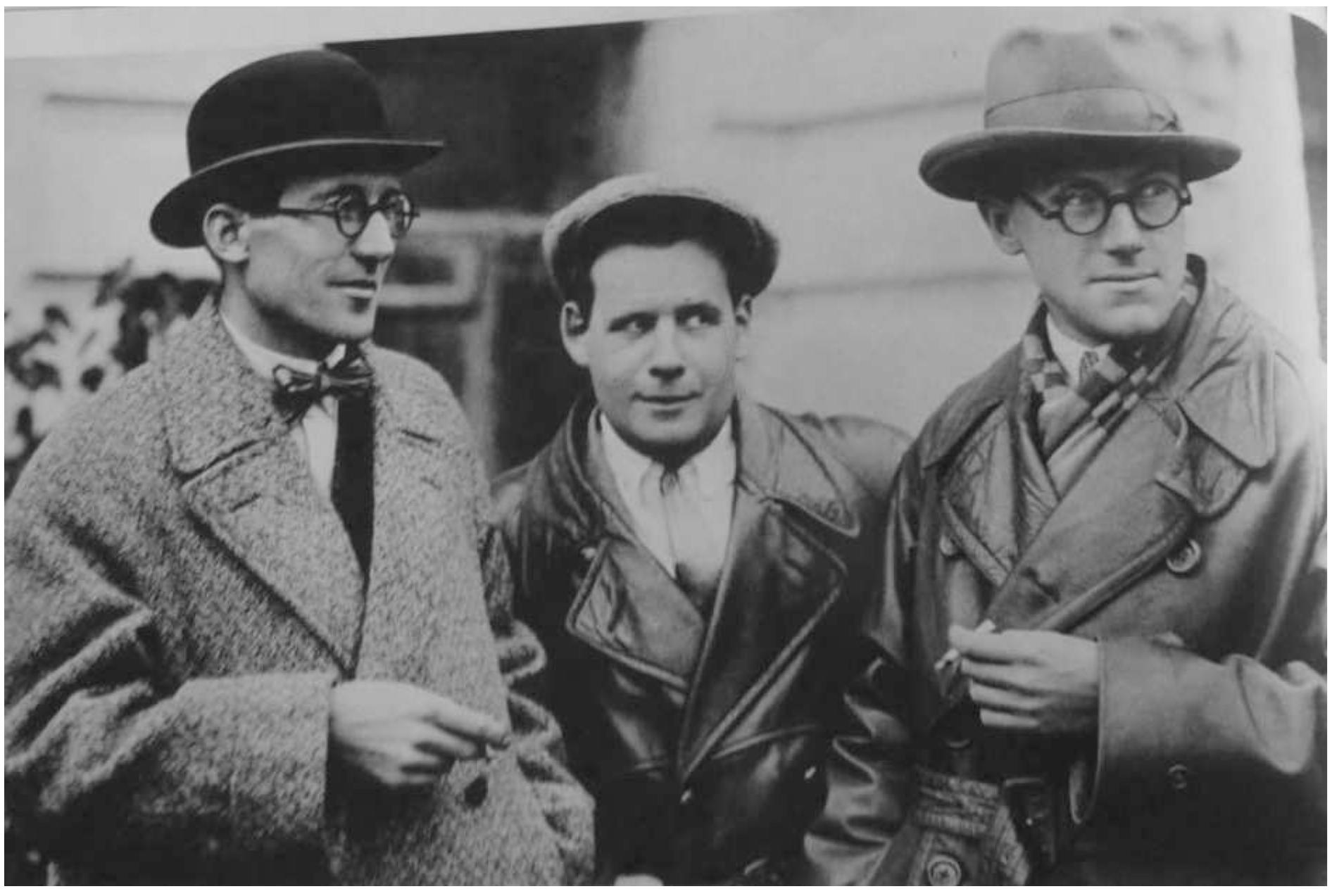 Le corbusier with sergei eisenstein and andre burov, 1928