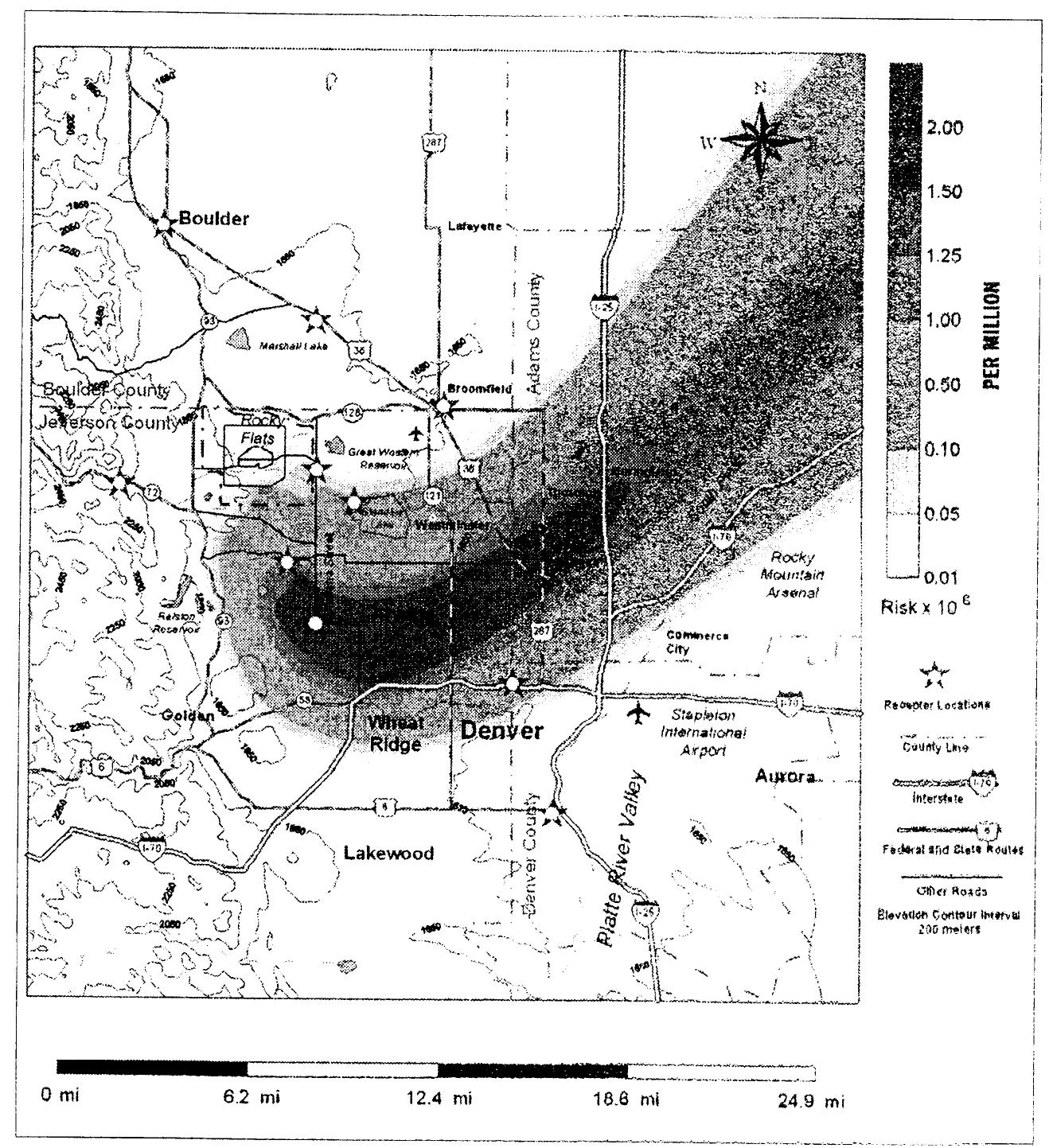 Trajectory of the plume of plutonium-laden smoke from the