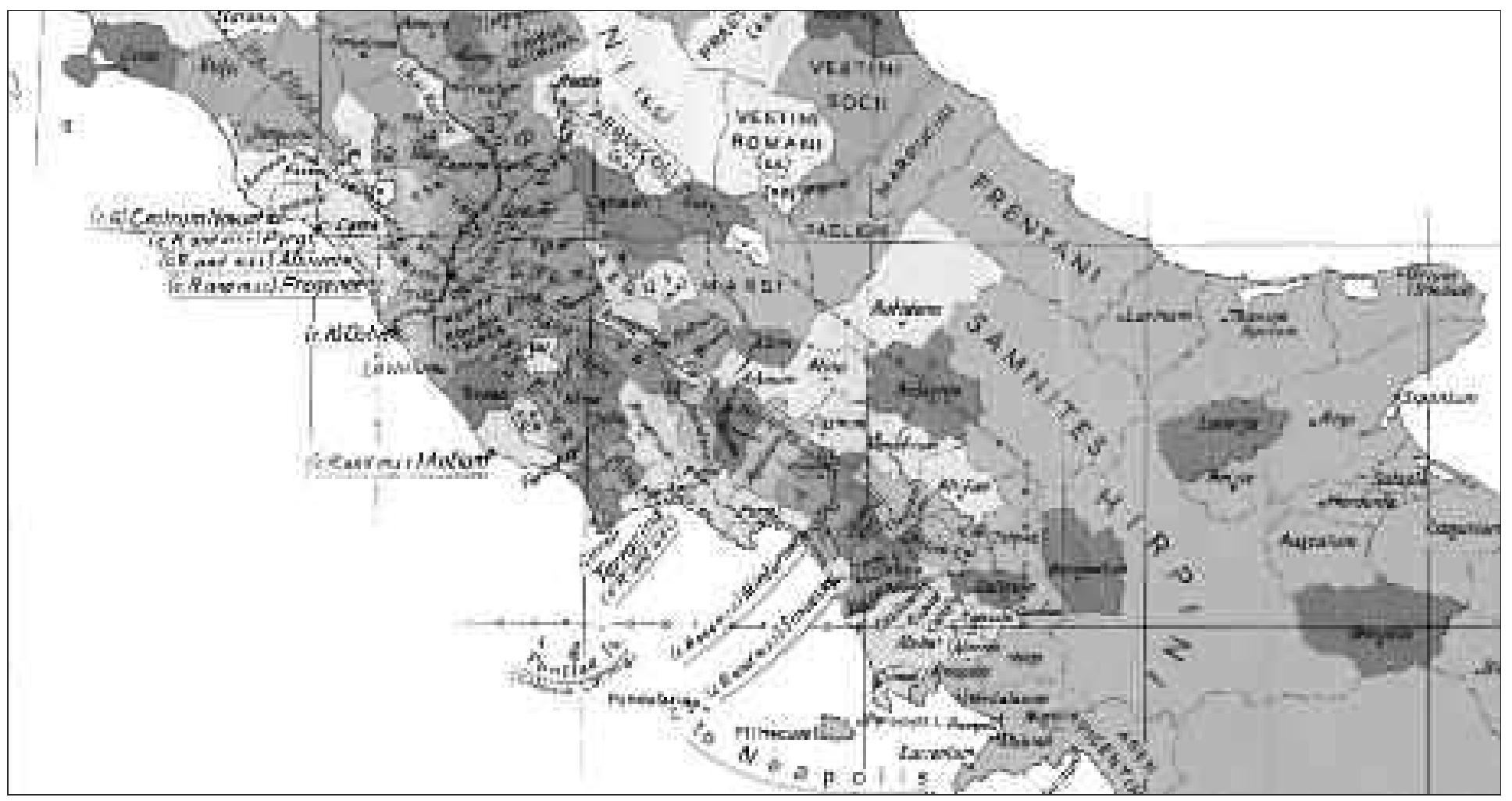 Fic. 2. map of central italy in 241 b.c. (after toynbee