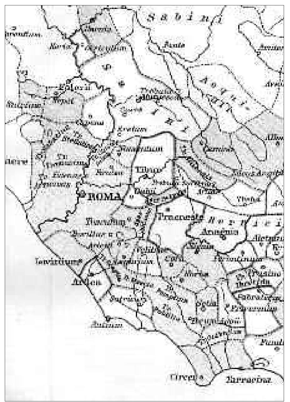 Fic. 3. map of central italy in 298 b.c. (after beloch 1926,