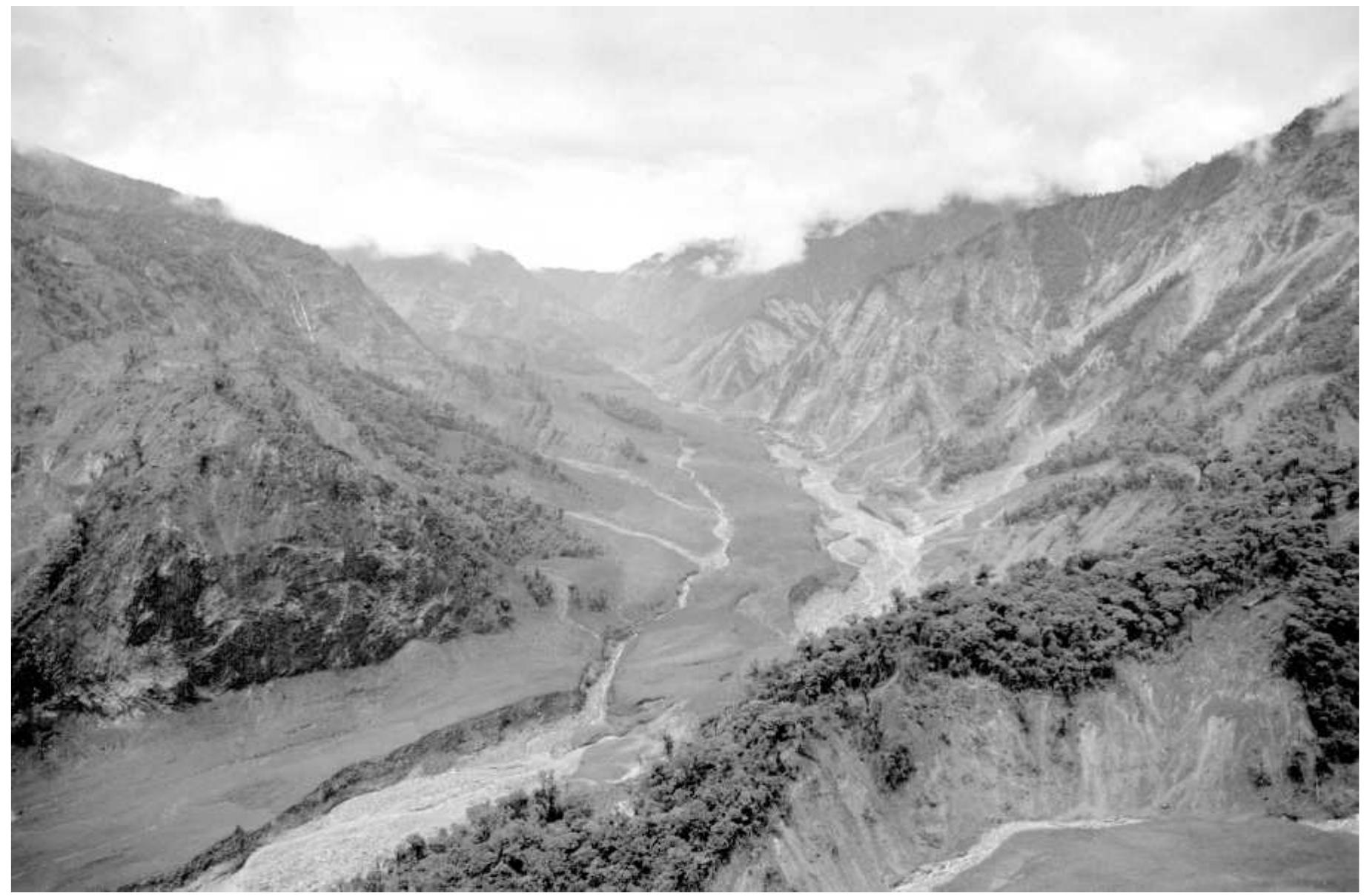 Aerial view of the headwaters of the malo river,