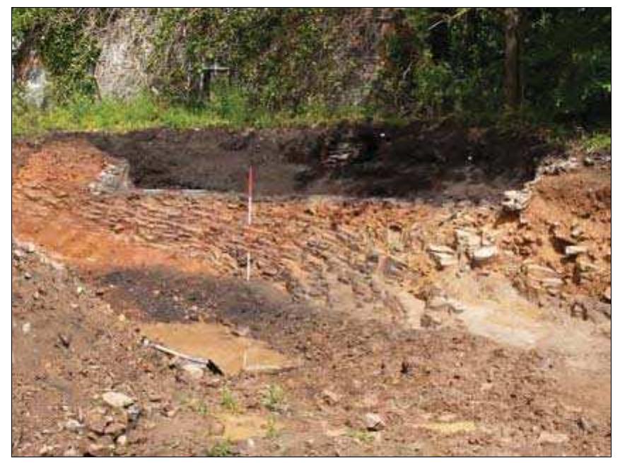 3) west end of the bank section showing structure 2, scale