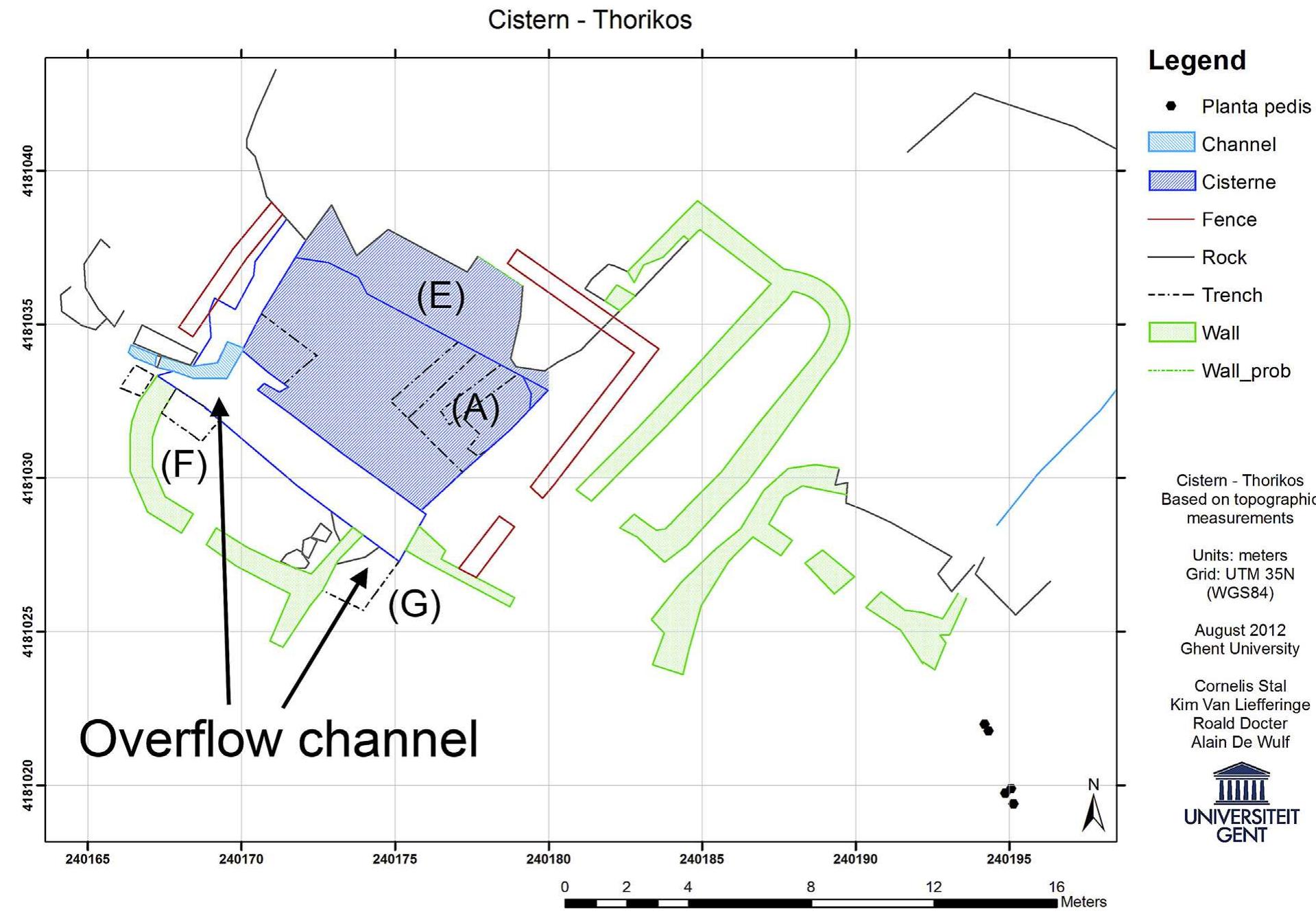 Detailed map of the cistern no 1 workshop.