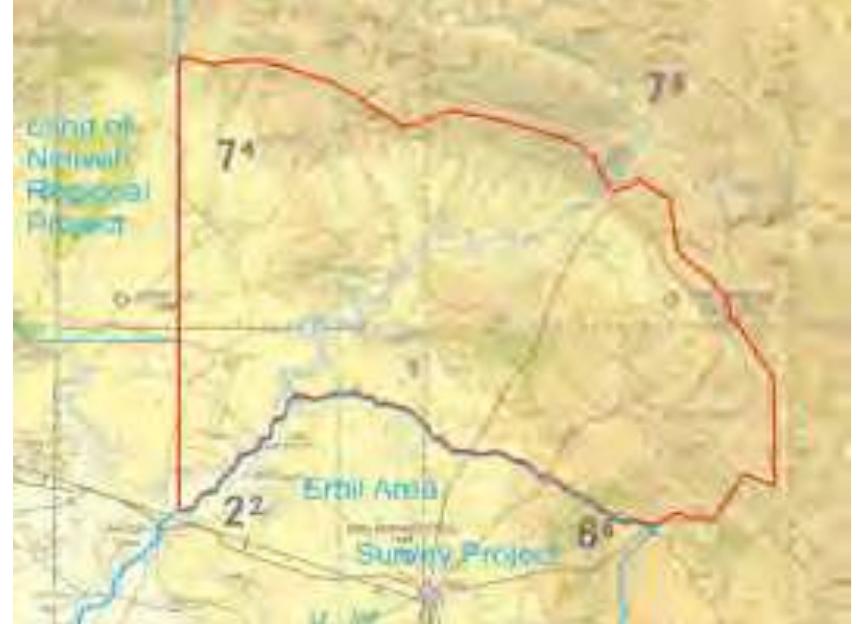 Map showing the area of the work permit and relation of the