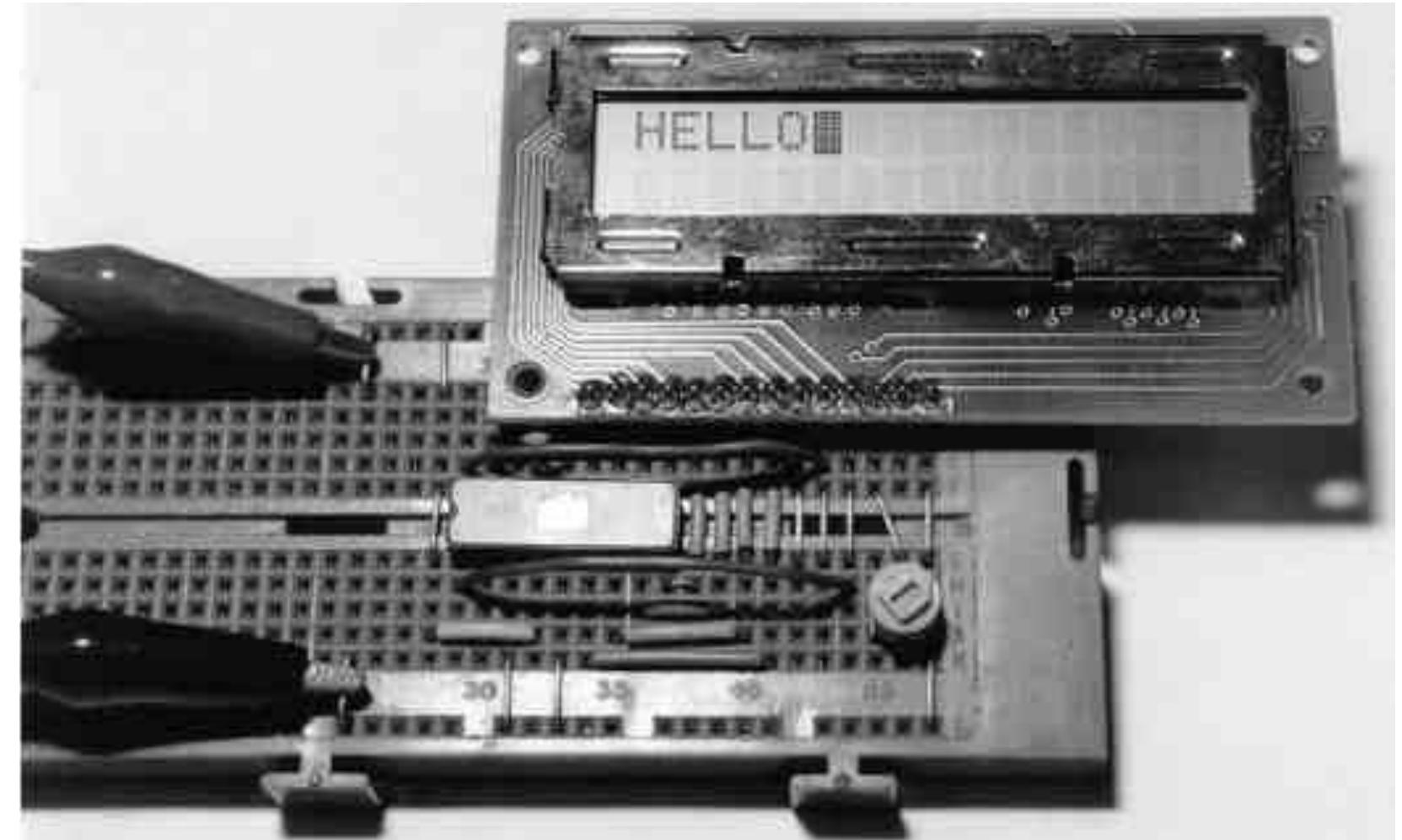 The prototype test rig showing the microcontroller in