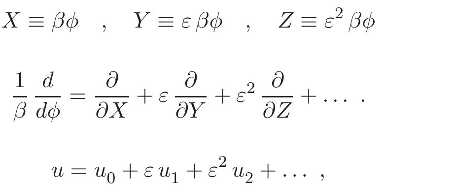 Derive the equations for the multiple scale analysis, up to