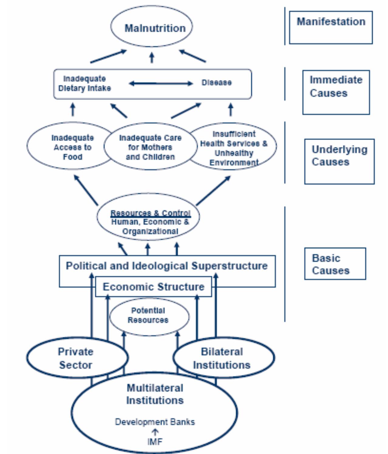 The unicef (1990) conceptual framework illustrates how the