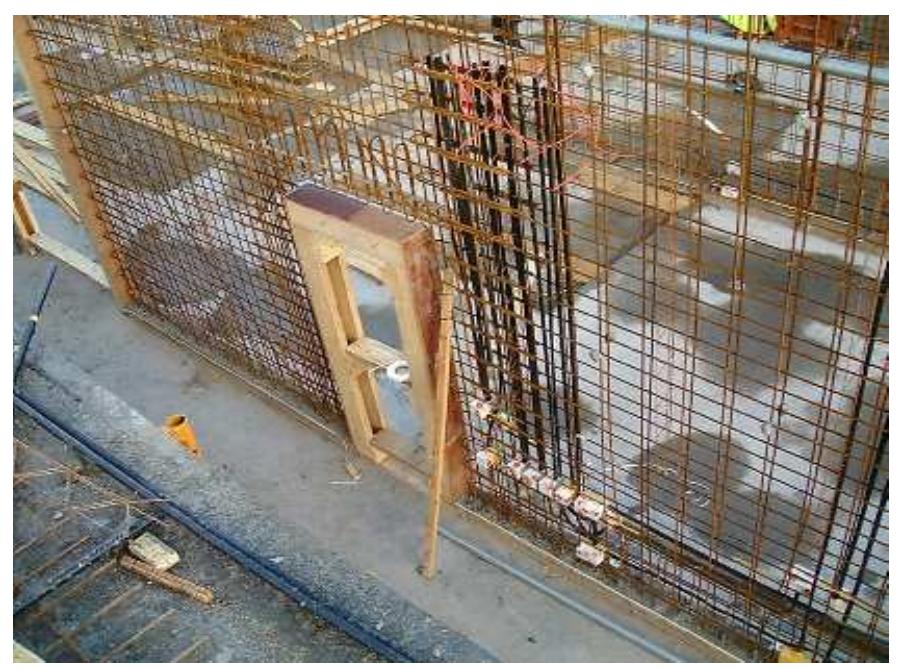 Picture 8: door opening formed around template. the wall