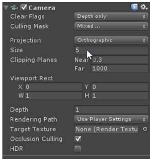 -13. the size member of orthographic cameras controls the