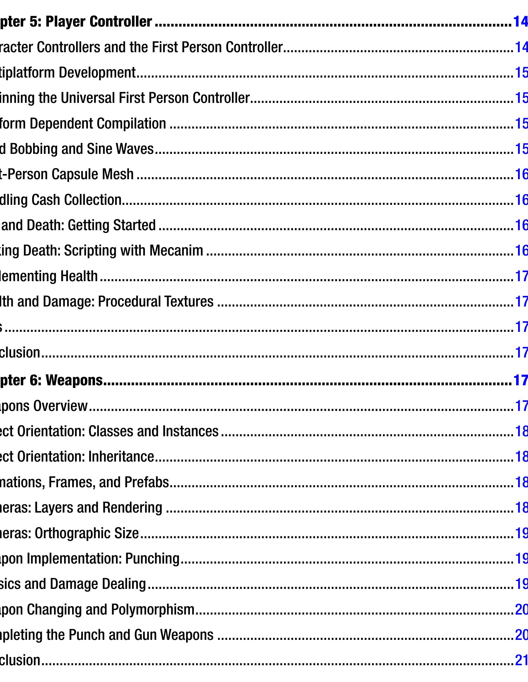 Table 4 - Pro Unity Game Development with C#
