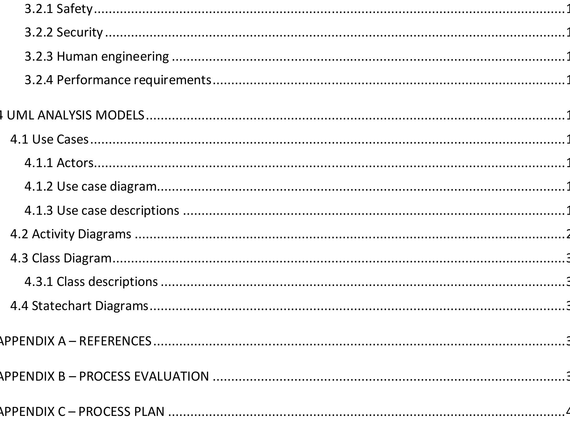 Table 2 - Software Requirements Specification Restaurant