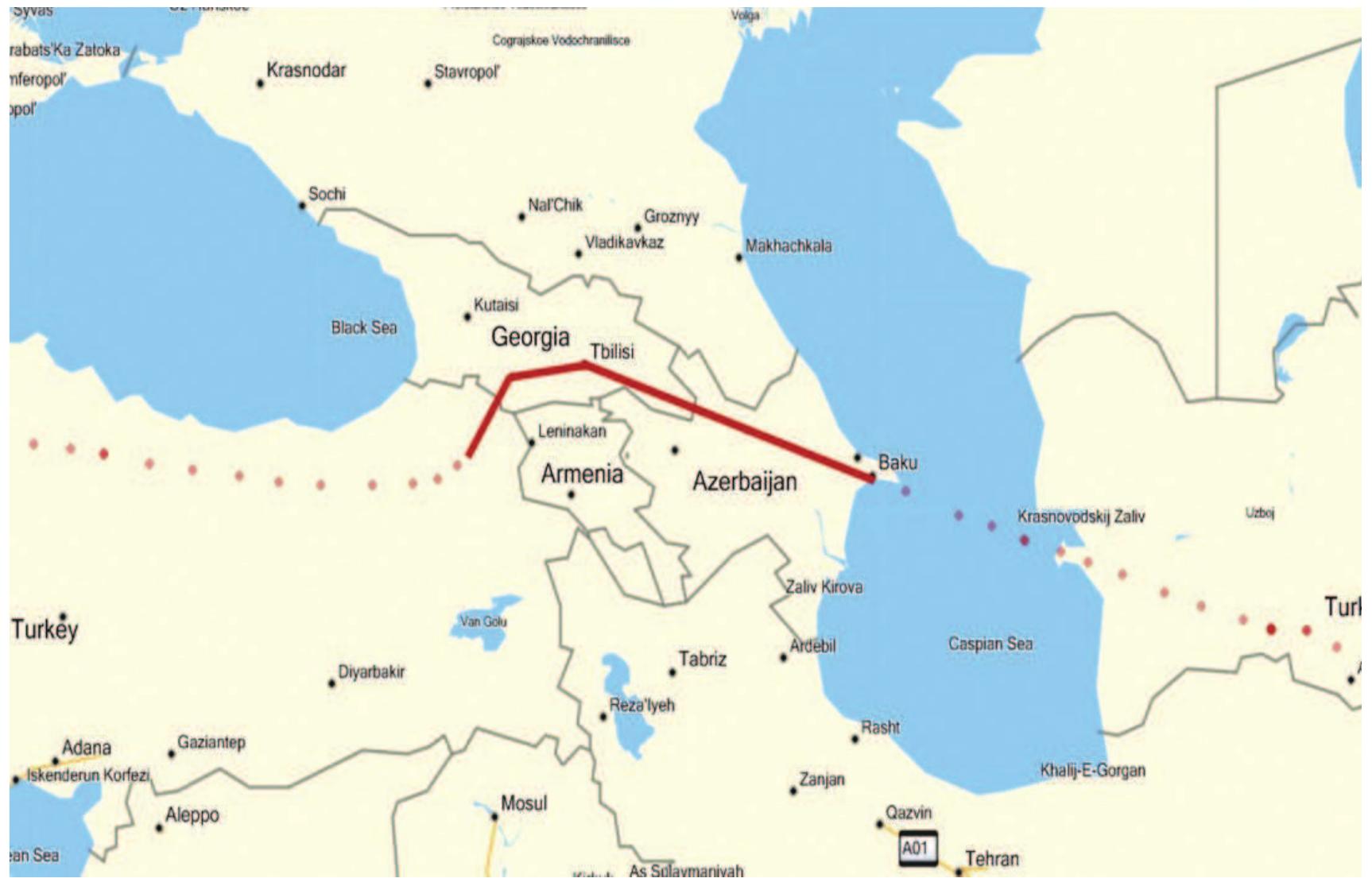 Map 4: baku-tbilisi-ahalkalaki-kars railway source: