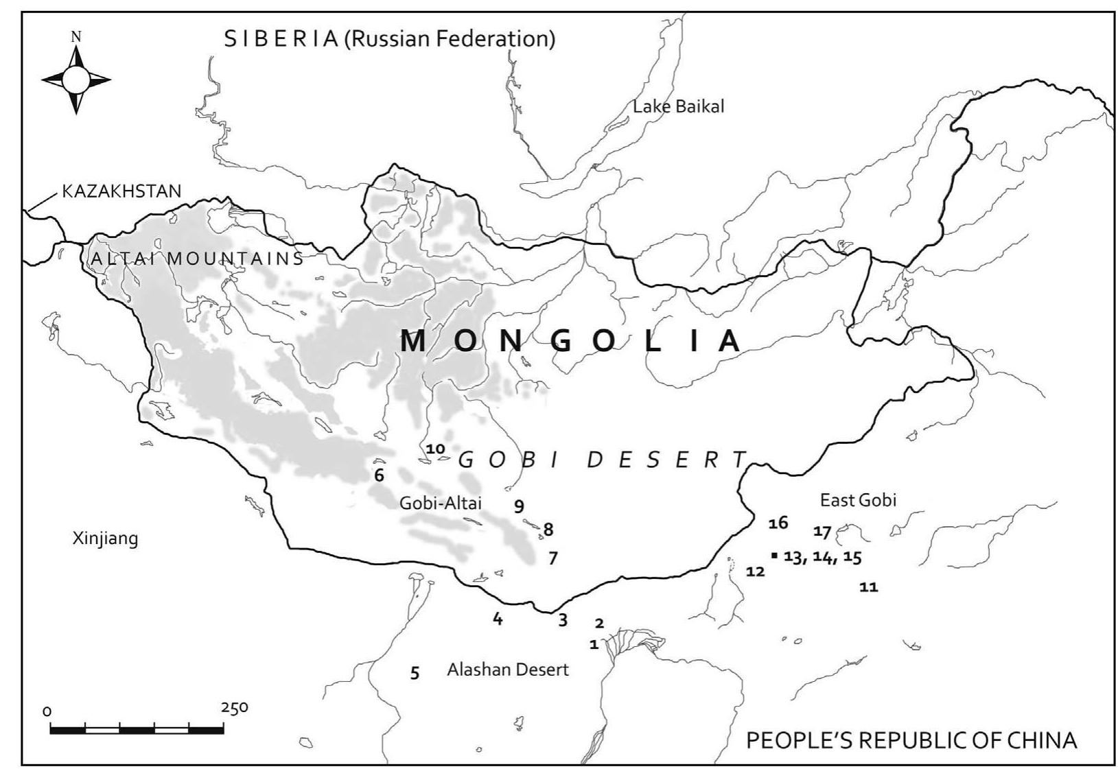 Map of regions and sites mentioned in the text. 1.