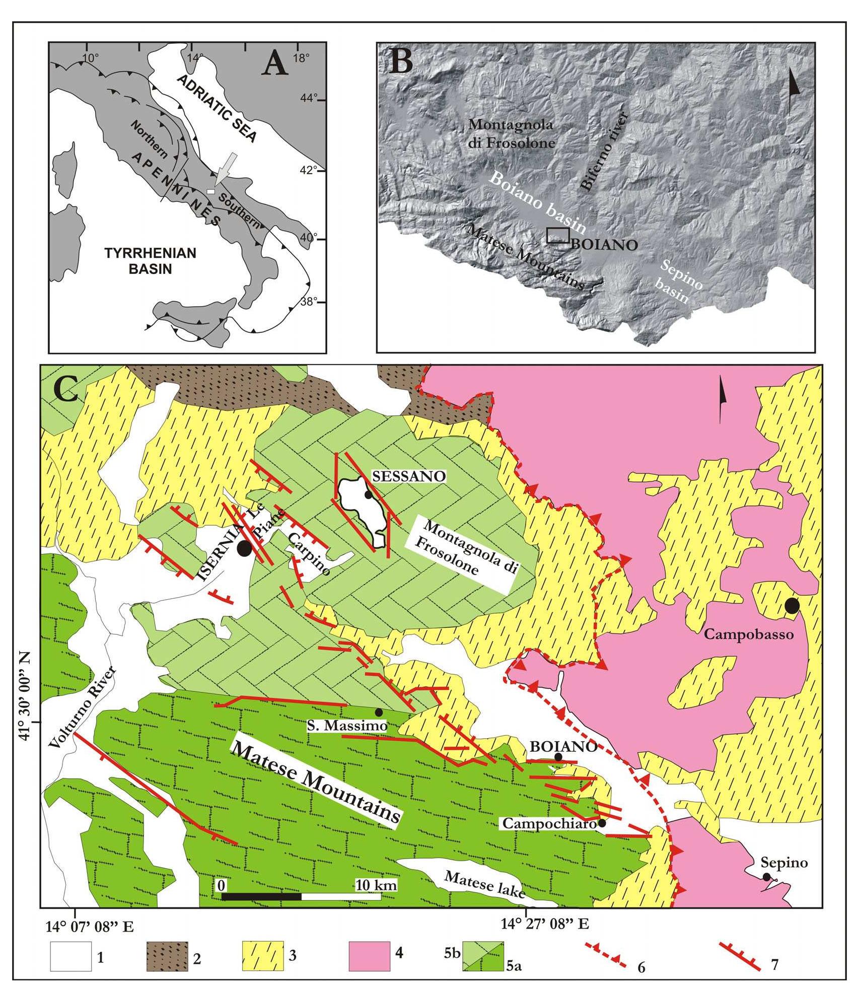 - a) the structural sketch map of italy and location of the