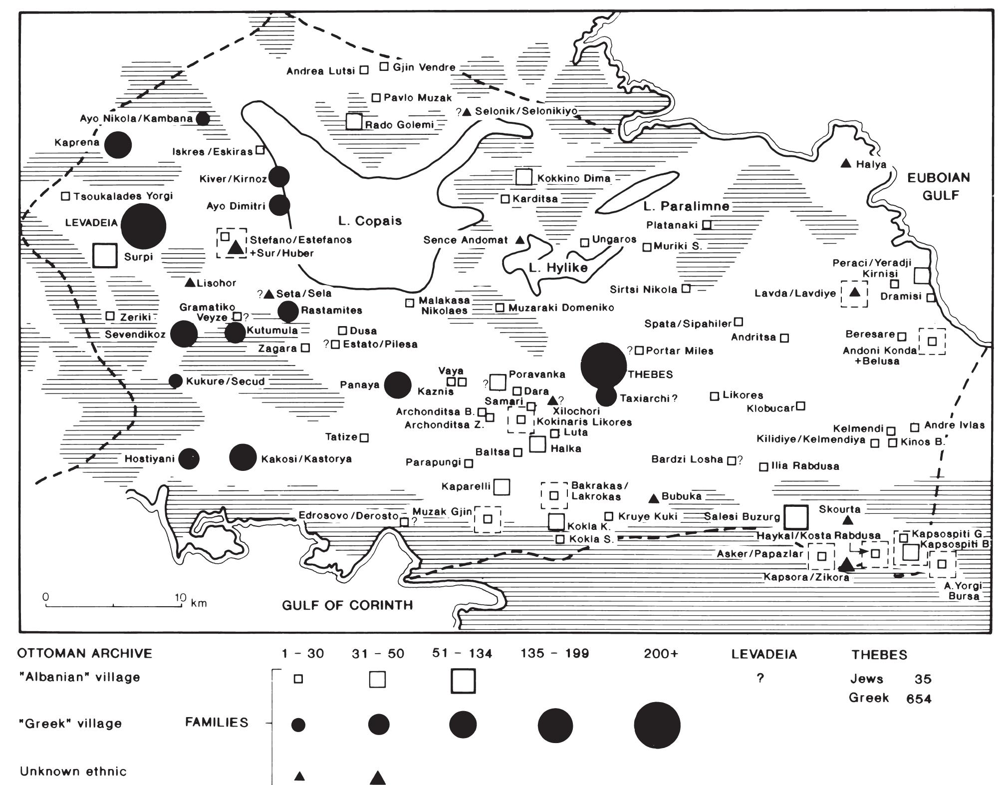 6. the towns and villages of boiotia in 1687/8, according to