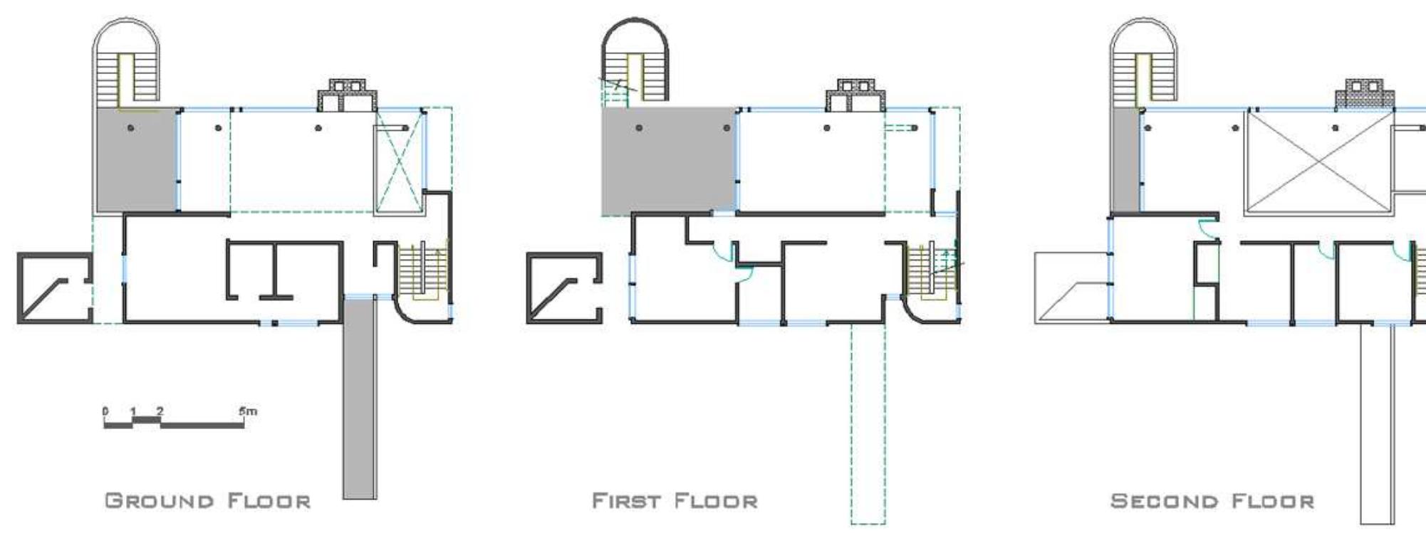 The layout of the smith house. redrawn by author.
