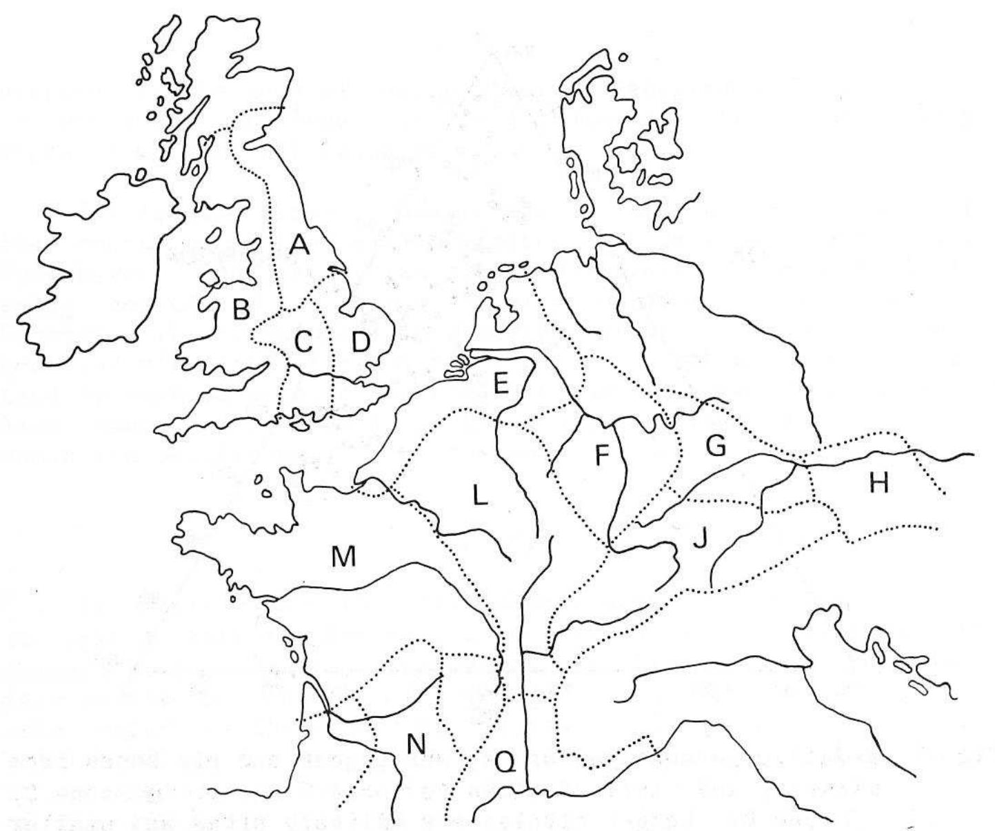 Sketch-map showing agro-climatic zones of north-west europe,