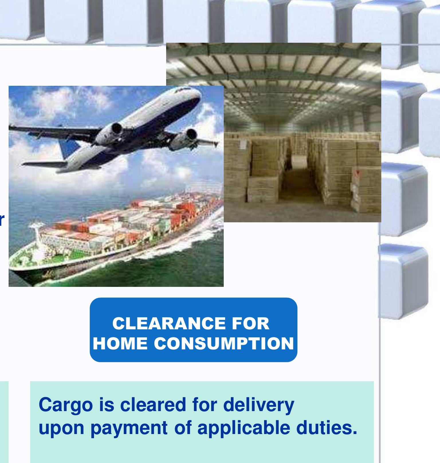 Importer takes away his cargo and no storage charge is