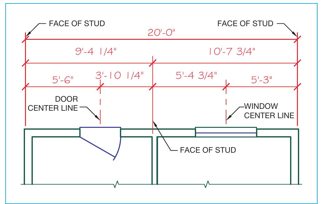 -6 placing exterior dimensions from the outside face of