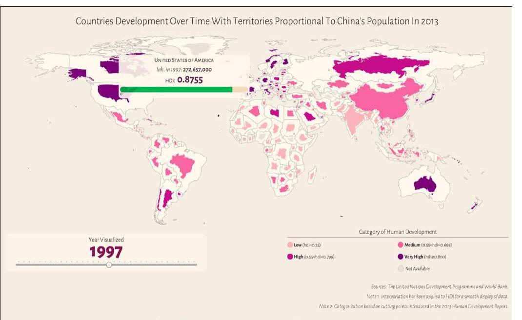 Hovering over a country displays a tooltip which shows