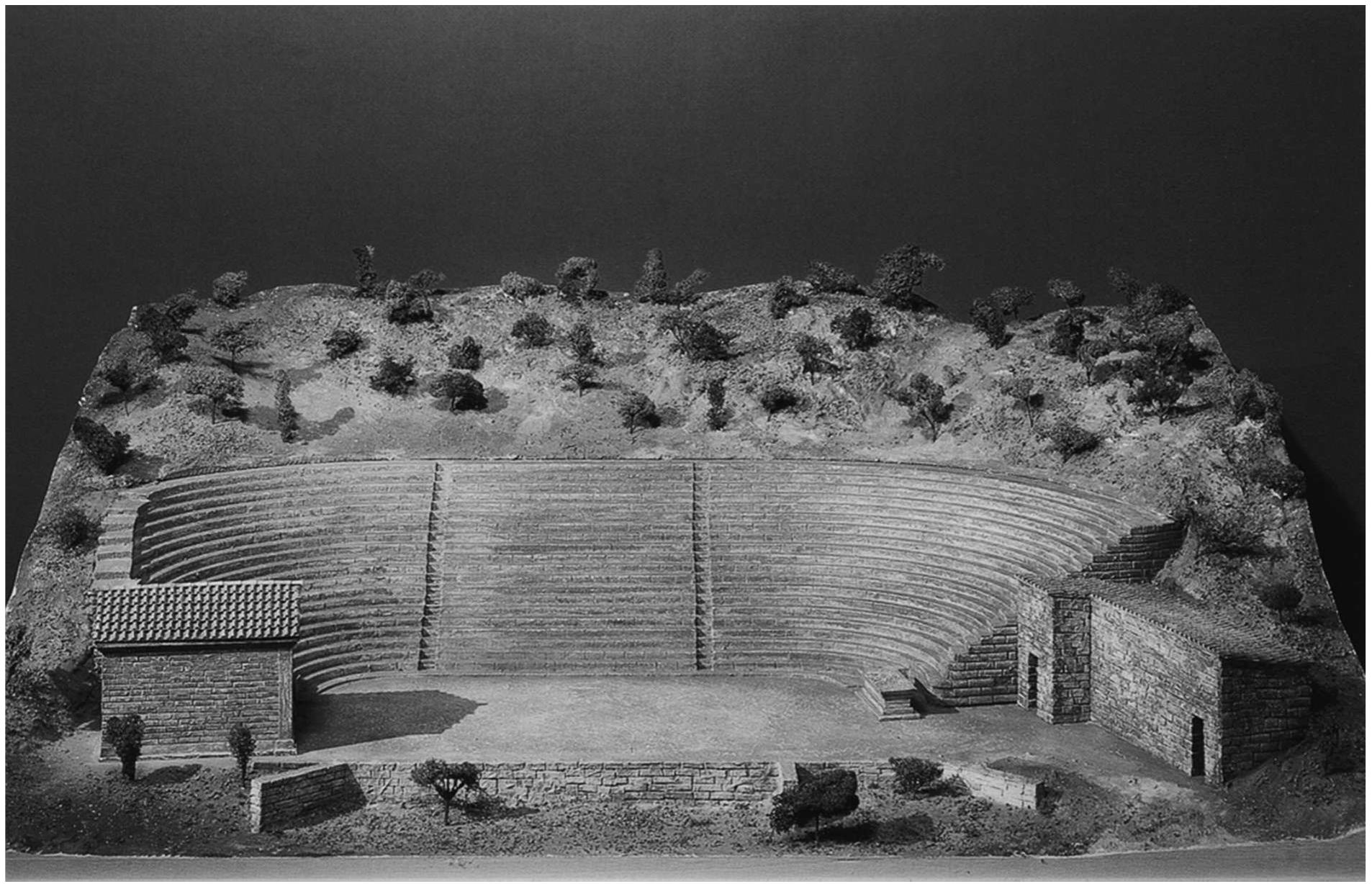 Model of the ancient theatre at thorikos about the middle of