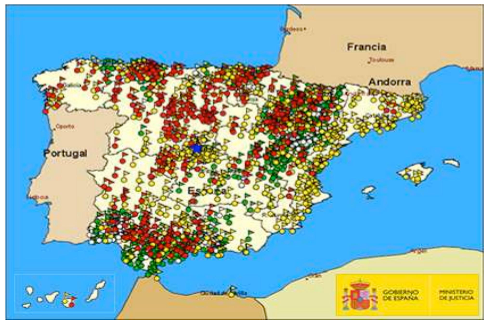 |: the spanish ministry of justice interactive map of