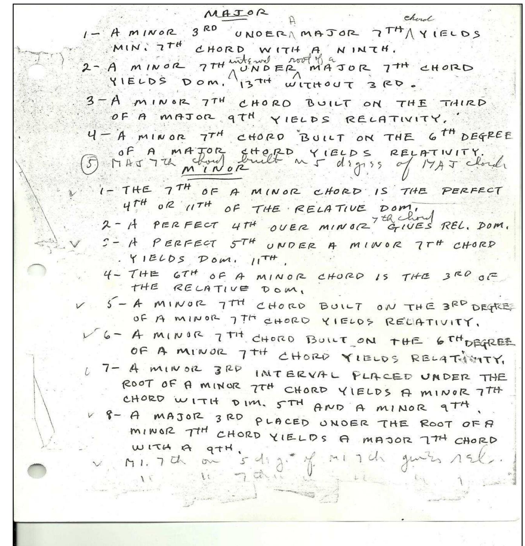 John coltrane lesson material for dennis sandole (circa. mid