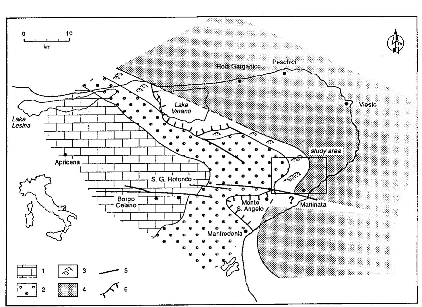 ‘igure 1. palaeogeographic map of the gargano promontory